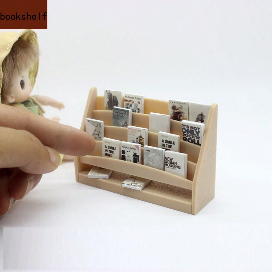 Mini Bookshelf, Mini Books, Mini Bookshelf Model, Mini Bookshelf And Book Set, Miniature Decor ...
