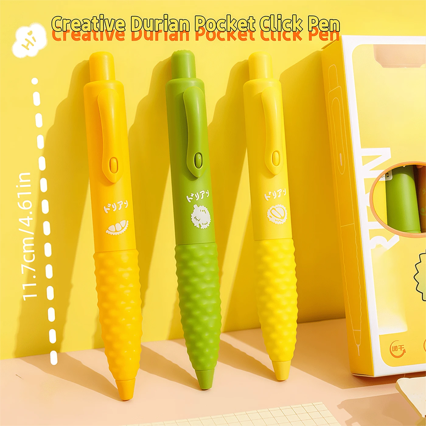 Durian Scented Pocket Push Pen, With CS Pen Tip, Quick-Drying & Smooth ...