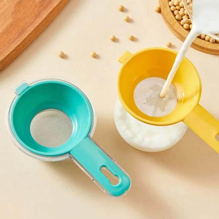 Measuring Filter Flour Sieve Kitchen Oil Filter Spoon With Scale Baking ...