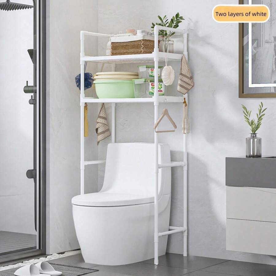 Uno scaffale per WC, uno scaffale multifunzionale nello spazio dietro ...