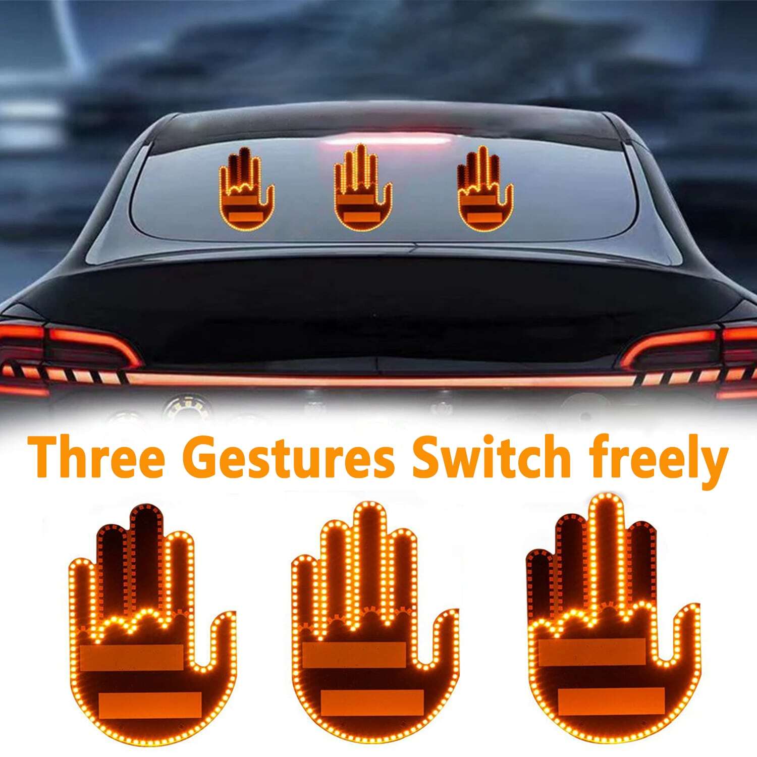 New LED Gesture Light Car Finger Light With Remote Control ...