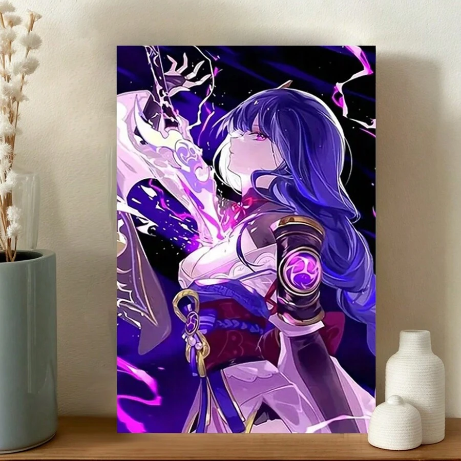 Beelzebul Raiden Shogun Canvas Print, Anime Wall Art, Wrapped Canvas ...