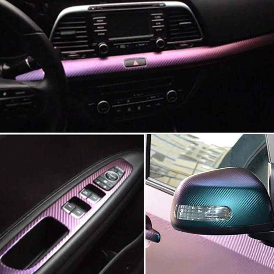 Chameleon 3D Carbon Fiber Car Sticker Color Change Vinyl Film Stickers ...