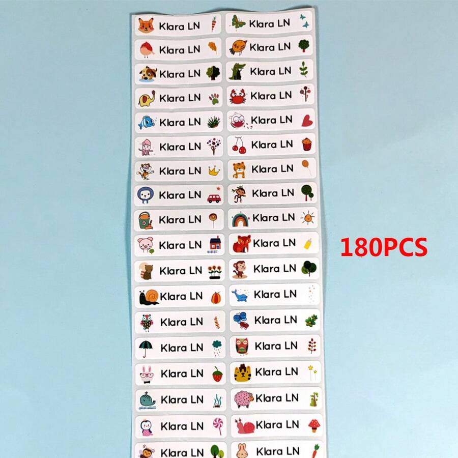 60/120/180/240pcs Custom Name Stickers, Waterproof Name Label, Name ...