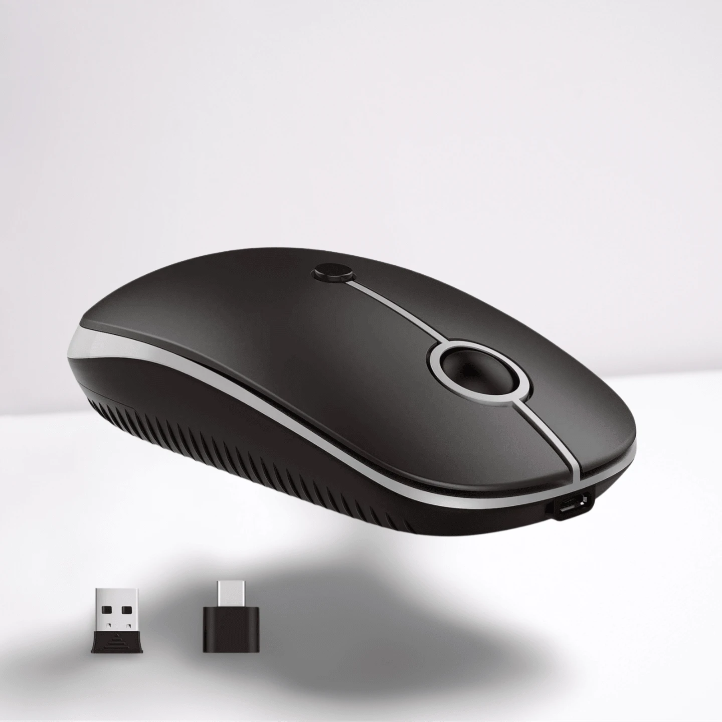 USB C Wireless Mouse Dual Mode 2.4G Cordless Mice With Nano USB And ...