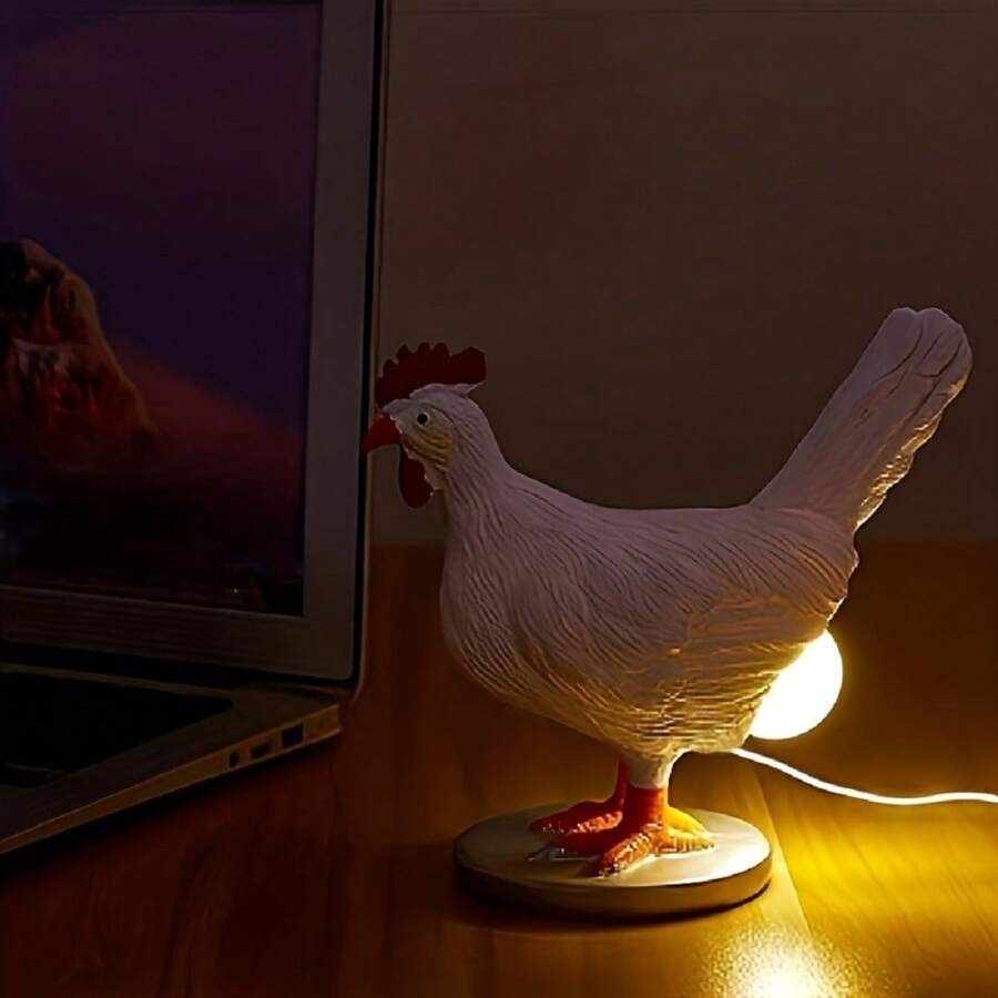 1Pc Chicken Egg Lamp Lifelike Resin Light, Light-Up Easter Eggs Lamp 3D ...