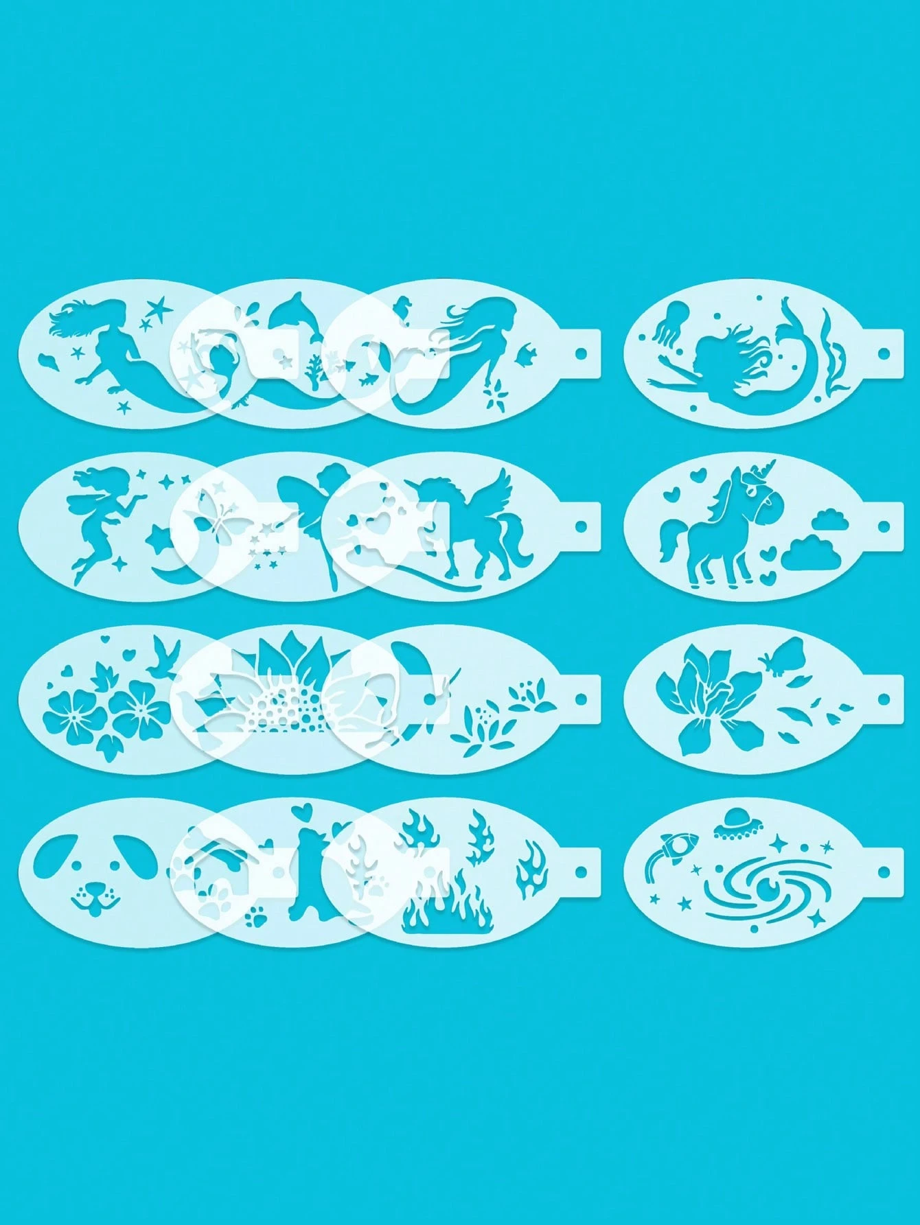 16 Face Painting Hollow DIY Patterns Copying Graffiti Auxiliary Tools ...
