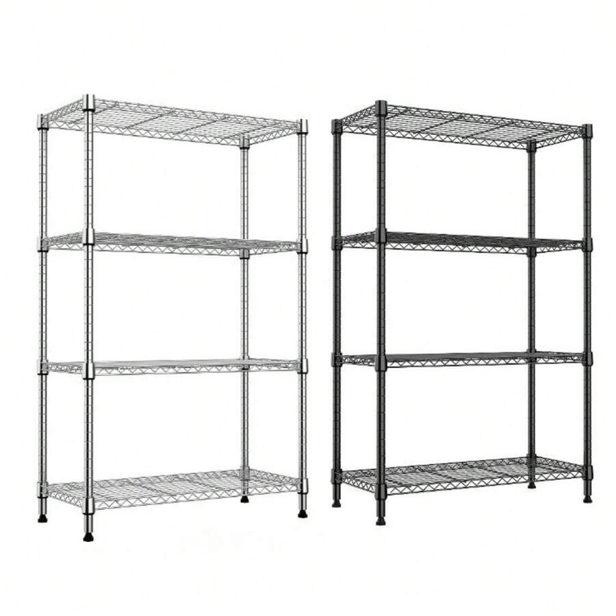 4-Tier Shelf Storage Metal Garage Organizers Wire Rack Shelving Unit ...