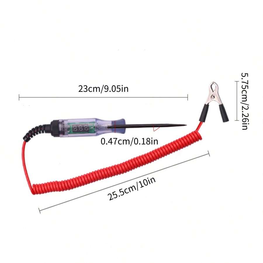 1pc 5-120V Car Truck Voltage Circuit Tester Digital Display Long Probe ...