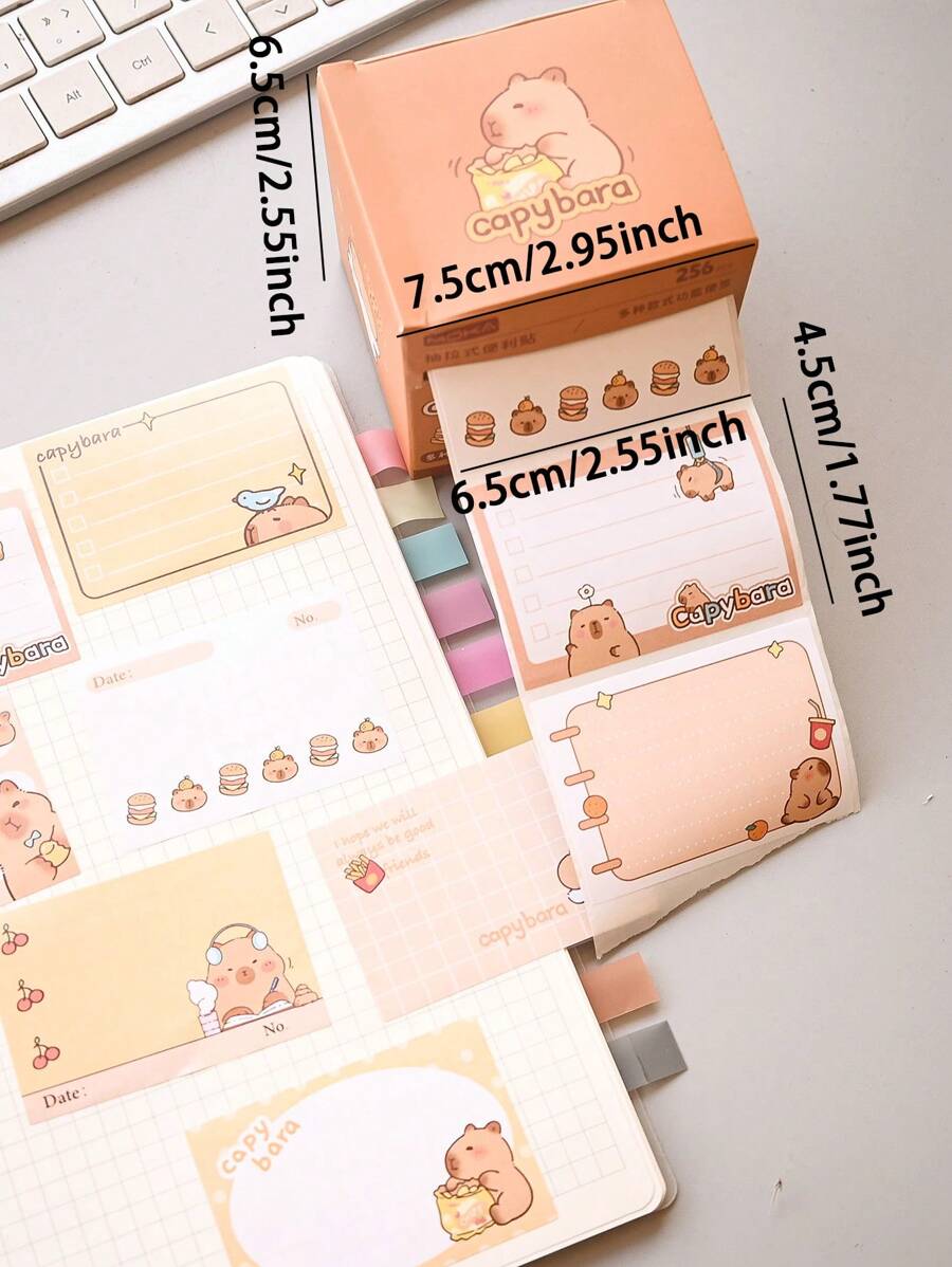 256 Sheets /1 Box Of Cartoon Withdrawable Sticky Sticky Notes For ...