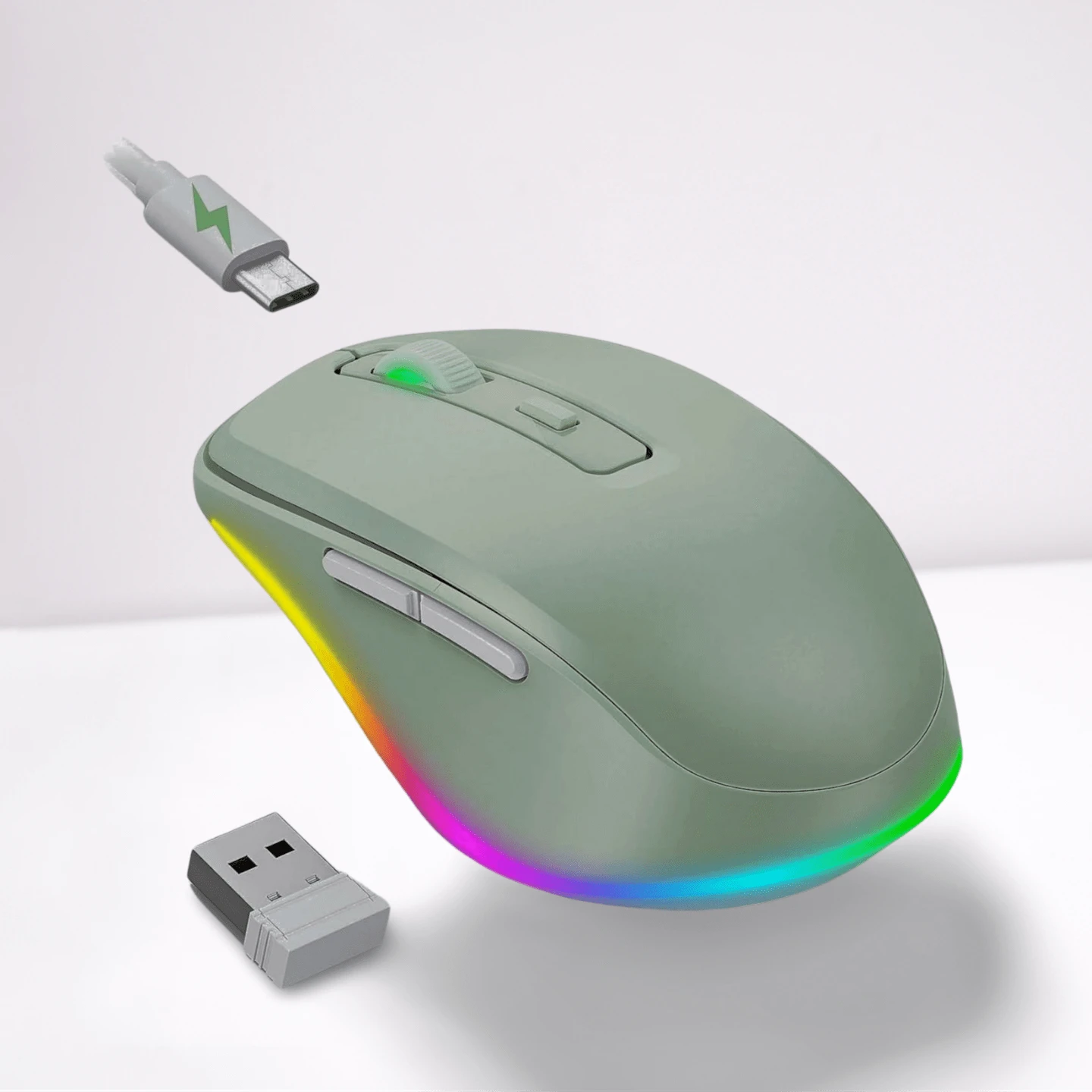 LED Wireless Mouse Jiggler With Built-In Mouse Mover Rechargeable ...