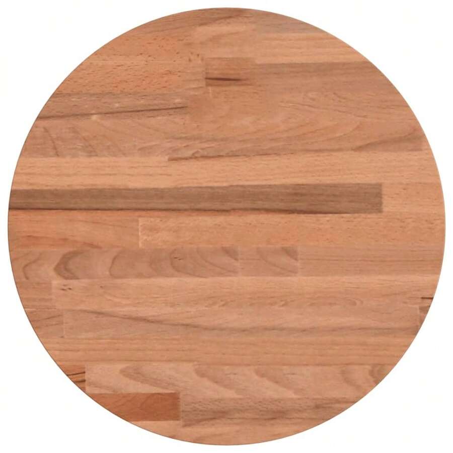 Round Beech Wood Table Top 30x2.5 Cm Solid Surface Natural Finish ...