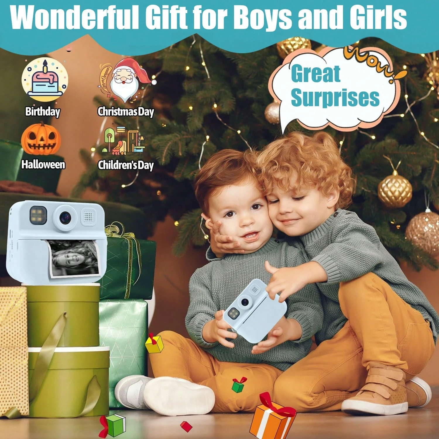 Kids Camera Instant Print, Instant Print Camera For Kids 4-14 Year Old ...