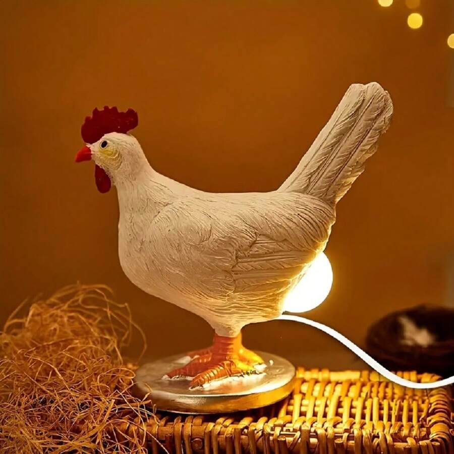 1Pc Chicken Egg Lamp Lifelike Resin Light, Light-Up Easter Eggs Lamp 3D ...