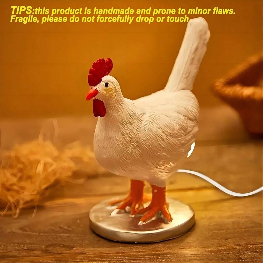 1Pc Chicken Egg Lamp Lifelike Resin Light, Light-Up Easter Eggs Lamp 3D ...