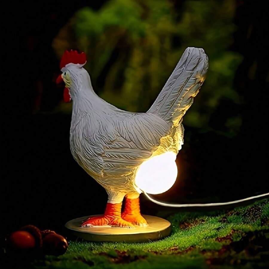 1Pc Chicken Egg Lamp Lifelike Resin Light, Light-Up Easter Eggs Lamp 3D ...