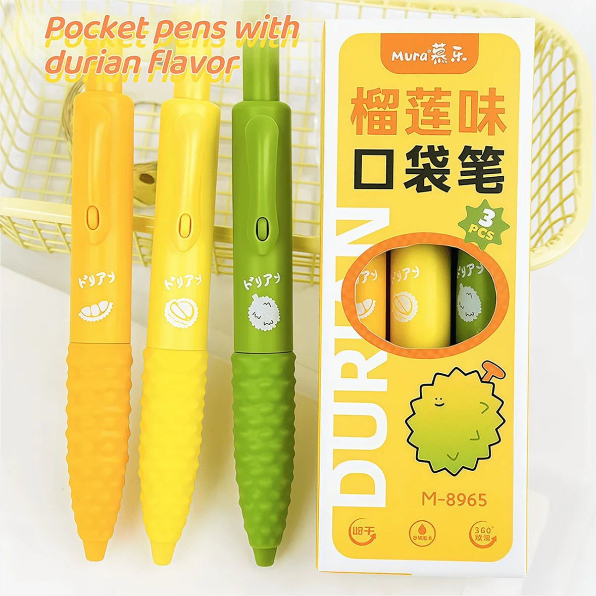 Durian Scented Pocket Push Pen, With CS Pen Tip, Quick-Drying & Smooth ...