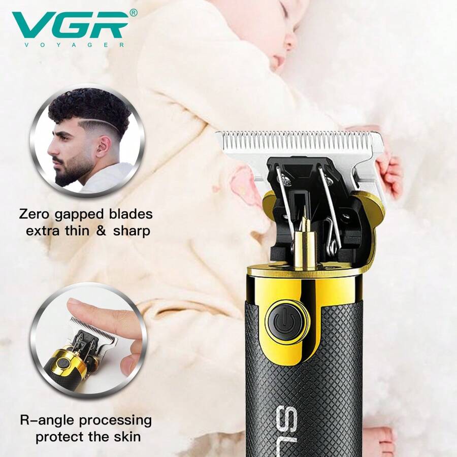 VGR VGR Hair Clipper Professional Electric Metal Hair Clipper Portable Cordless Hair Trimmer ...