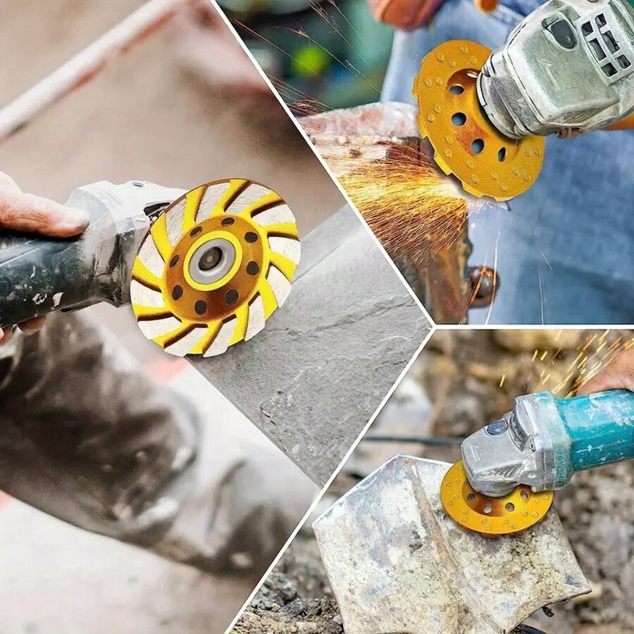 1/2/3pcs 4-Inch Thick Diamond Bowl Grinder Discs, For Stone, Cement ...