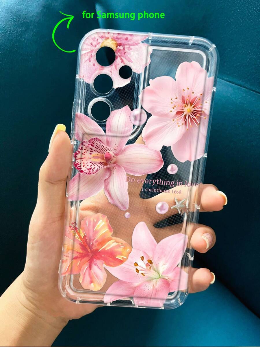 Lily Print Clear Case Compatible With Apple IPhone 16/11/12/13/14/15/15pro/15 Plus/15 Promax ...