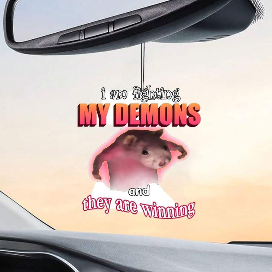 I'm Fighting My Demons And They're Getting - Cute Little Mouse Hanging ...