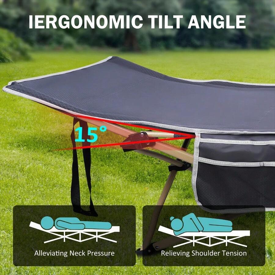Camping Cot, Folding Camping Cots For Adults With Storage Bag Max Load ...
