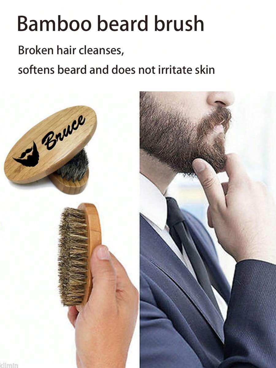 1pc Customized Mustache Brush, Wooden Mustache Brush, Beauty Brush ...