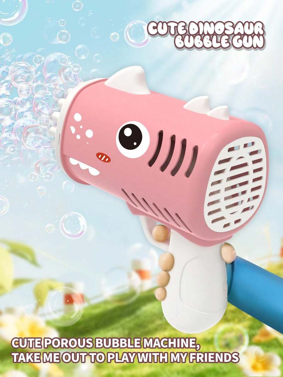 Battery-Free Electric Dinosaur Bubble Machine, Handheld Multi-Hole Bubble Blower Outdoor Water ...