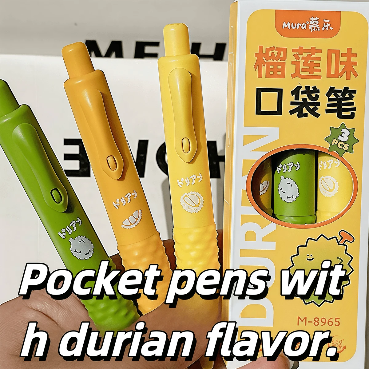 Durian Scented Pocket Push Pen, With CS Pen Tip, Quick-Drying & Smooth ...
