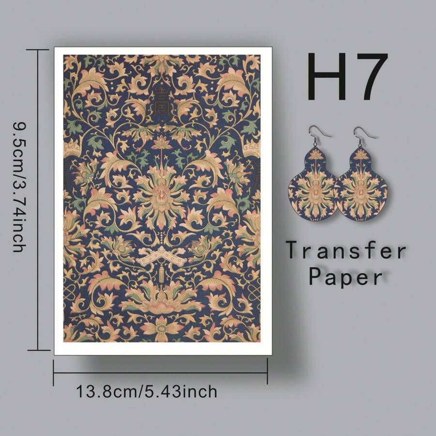 Bohemian Flower Clay Transfer Paper - 4 Design 4 Sheets Polymer Clay ...