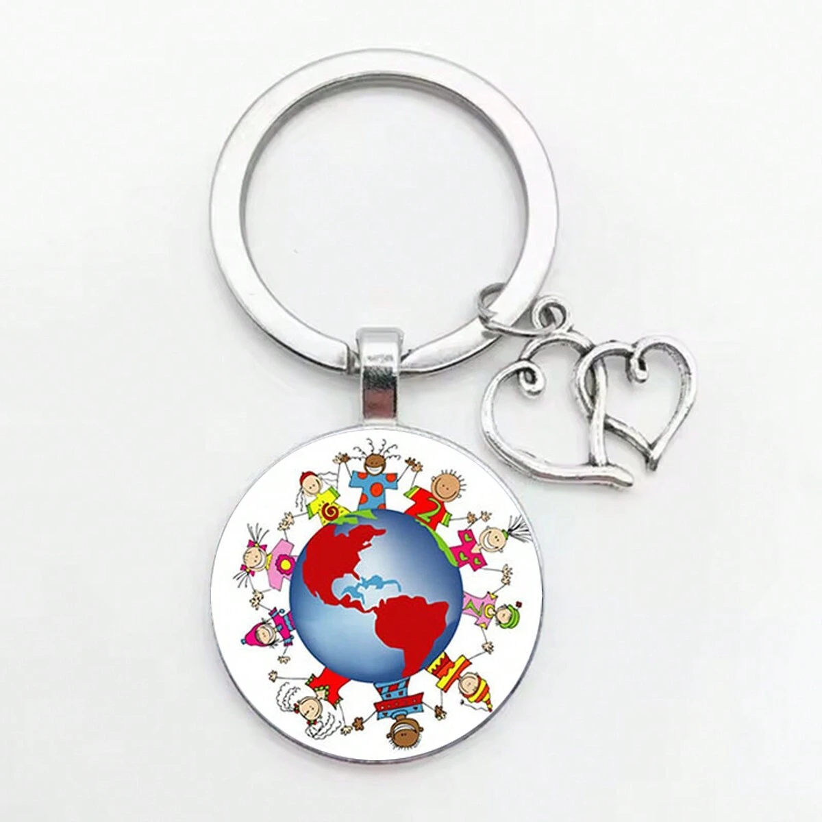 1 Vintage 25mm Handmade World Map Keychain For Travel Exploration, With ...