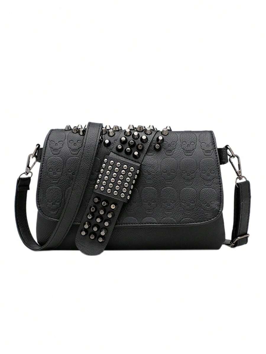 Gothic Studded Decor Shoulder Bag, Crossbody Bag, Vintage Chain Purses ...