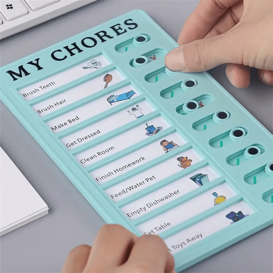 1pc Customizable Chore Chart With 10pcs Blank Cards - Plastic Checklist ...