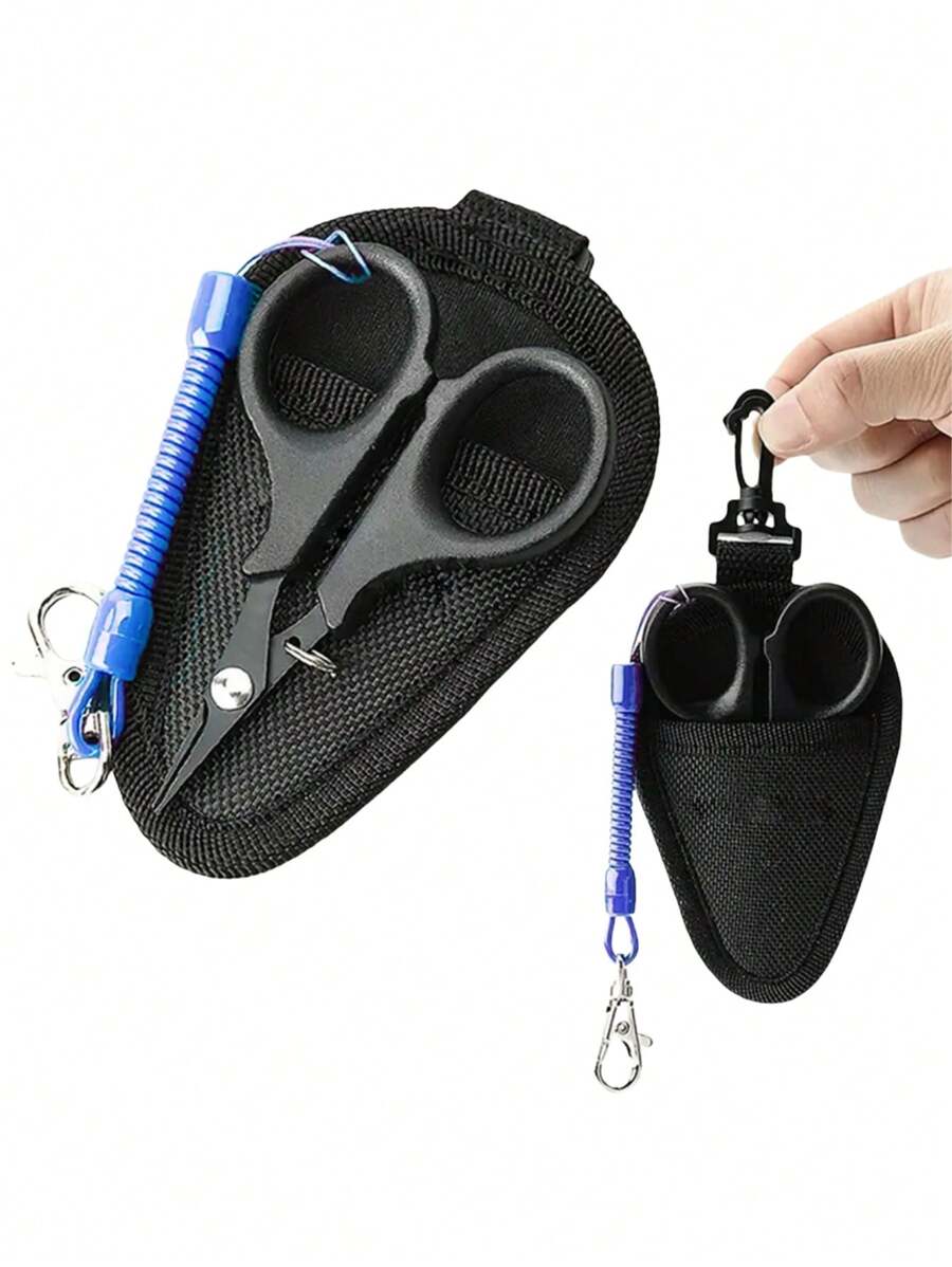 Stainless Steel Scissors Set: Black Titanium Fishing Line Scissors ...