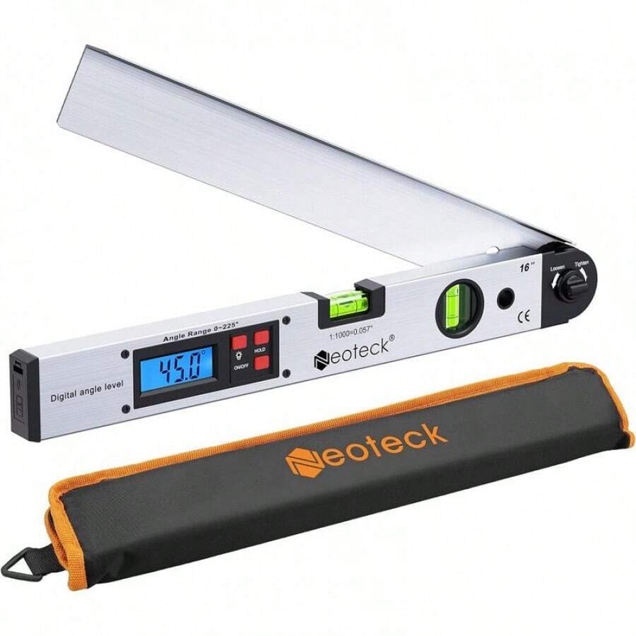 Aluminum Digital Angle Finder Protractor 225° 16 Inch Backlit LCD ...