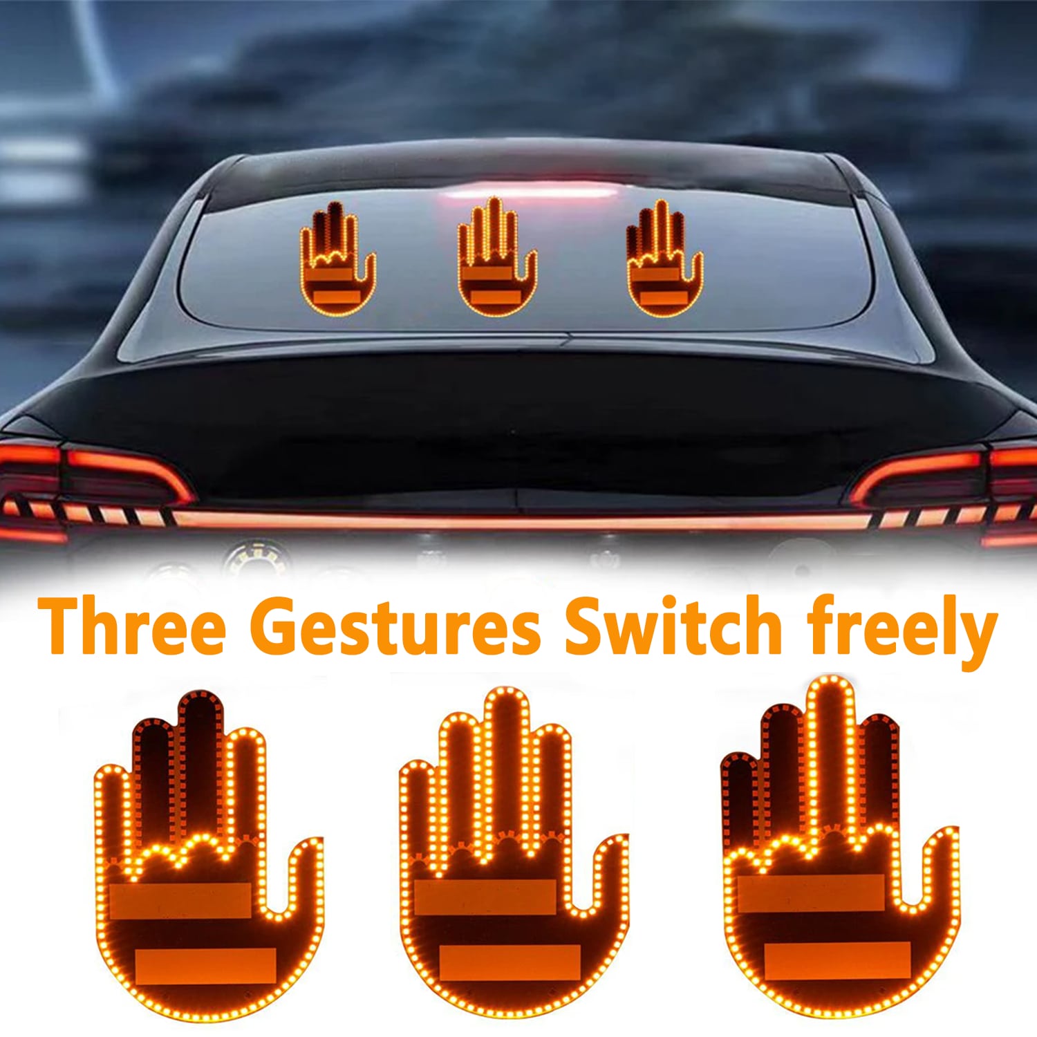 New LED Gesture Light Car Finger Light With Remote Control ...