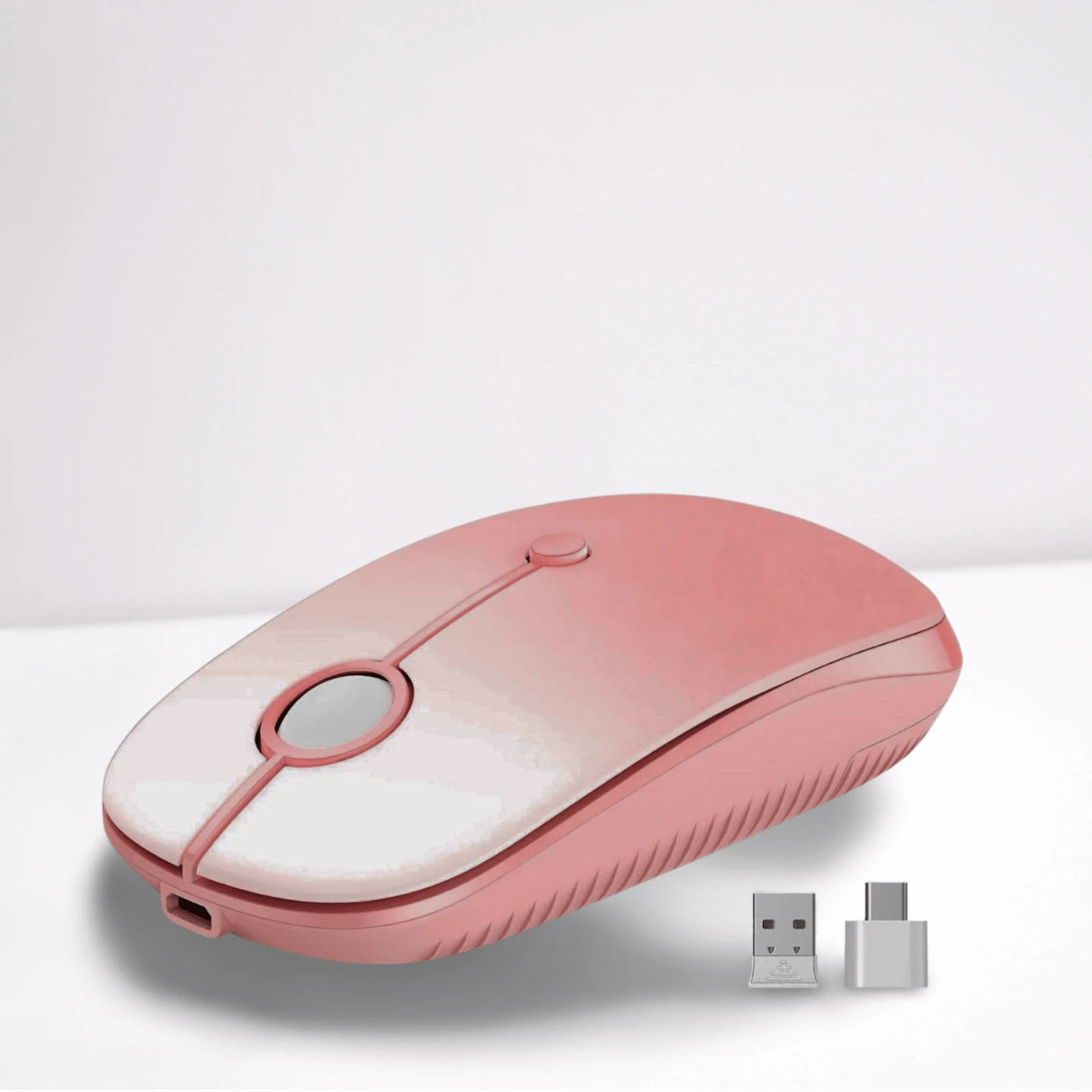 USB C Wireless Mouse Dual Mode 2.4G Cordless Mice With Nano USB And ...