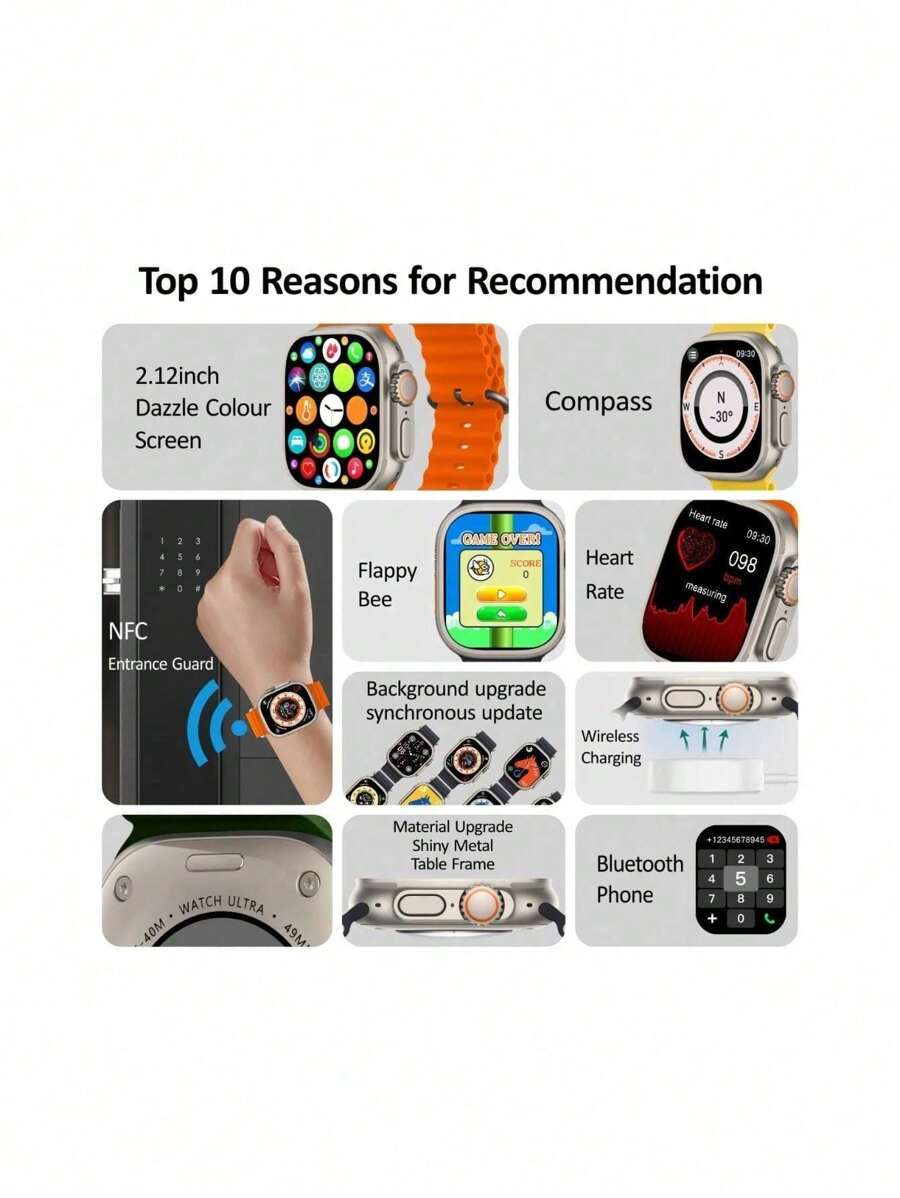 "S8 Ultra" Smart Watch With TWS Headphones, Digital Smartwatch, NFC ...