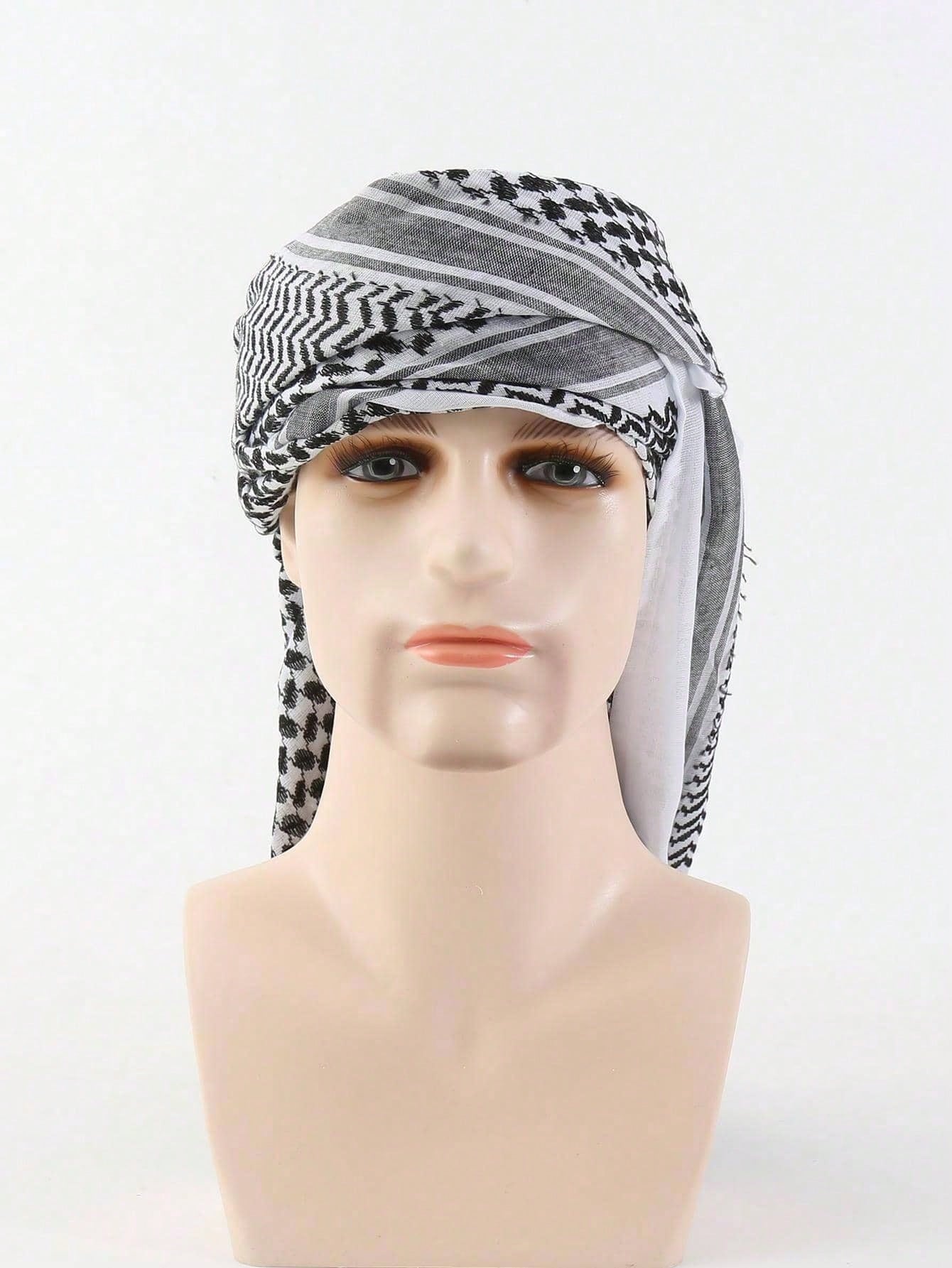 1pc Arabic Headscarf, Muslim Arab Dubai Saudi Arabian Men's Headscarf ...