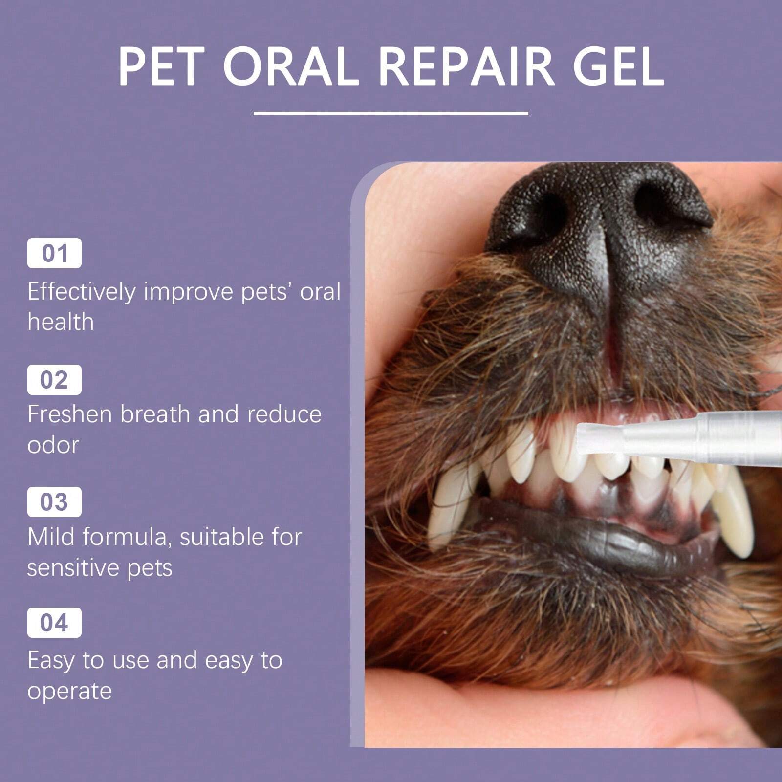 3ml Pet Oral Repair Gel Pet Oral Cleaning Remove Odor Fresh Breath ...