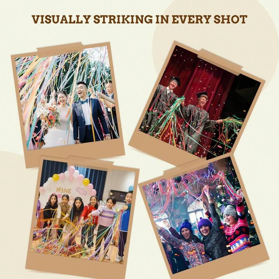 10 Pcs Mixed Color Paper Hand-Throw Poppers, Multicolor Confetti Easily ...