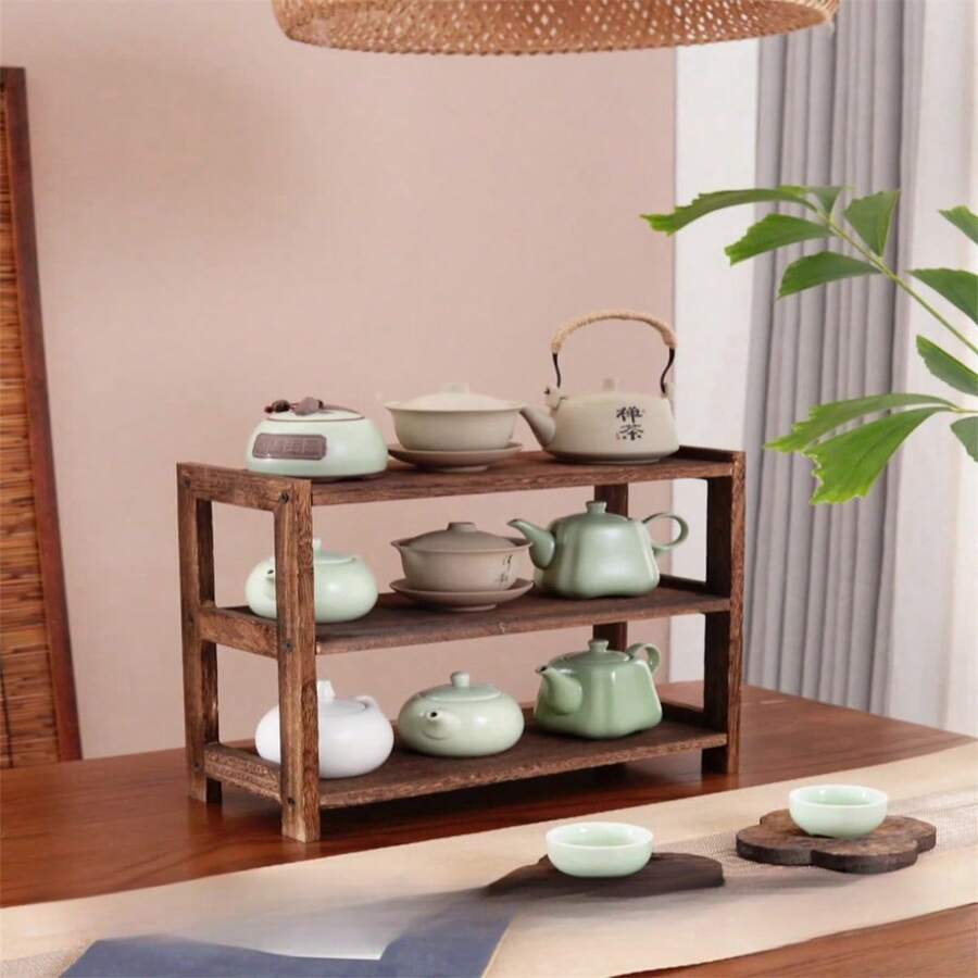 Chinese Style Desktop Curio Shelf, Teapot Rack, Small Pagoda, Tea Room ...