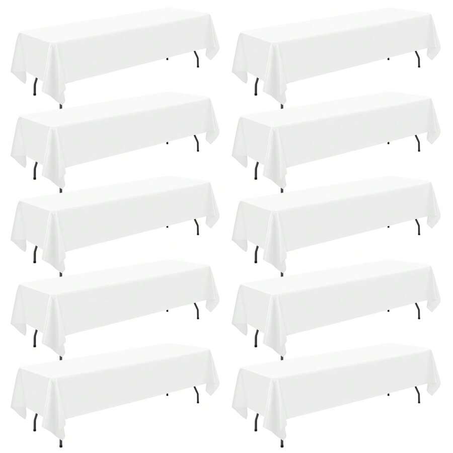 10 Pack Tablecloth Rectangle Table,60 X 126 Inch Table Cloths For 8 ...