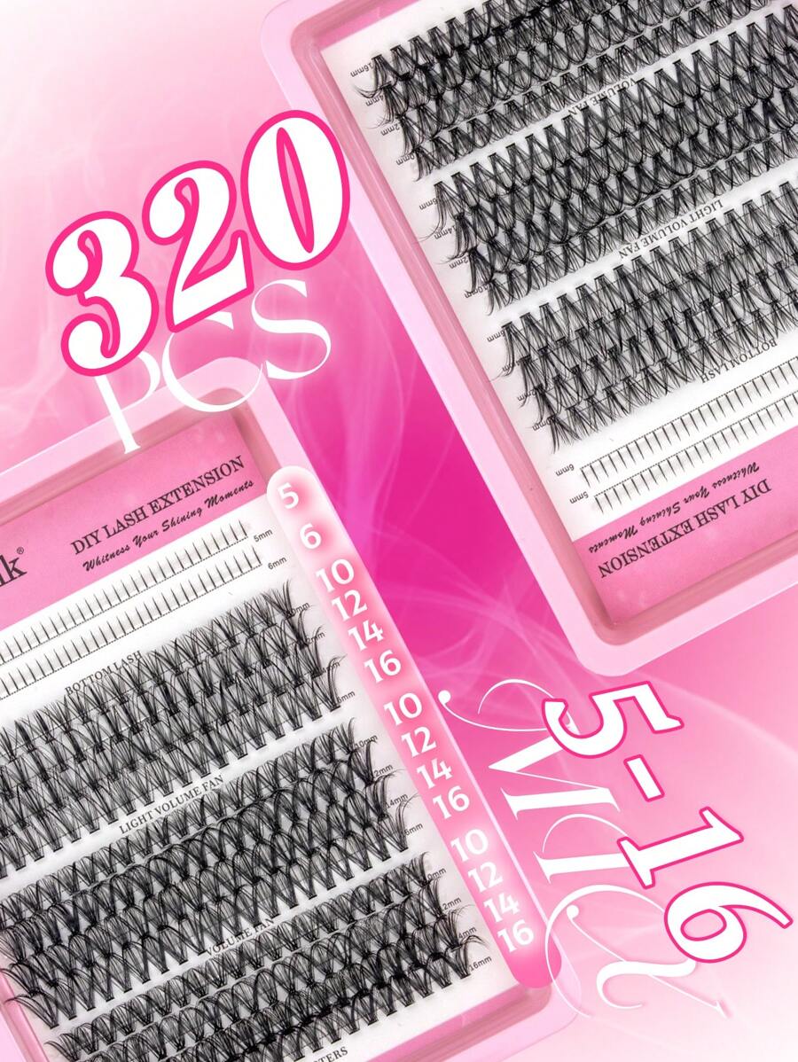 Miss Wink 320PCS/312PCS Curled Lash Cluster, Lower Lashes/20D/30D/40D/50D/60D/80D/100D 0.07mm ...