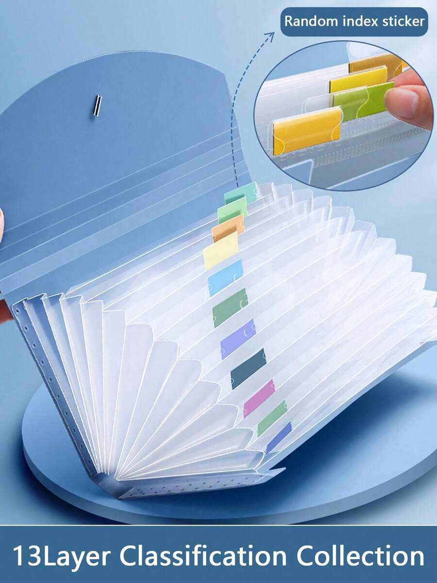 1pc Horizontal Accordion Style Receipt Holder 13 Pockets VAT Invoice ...