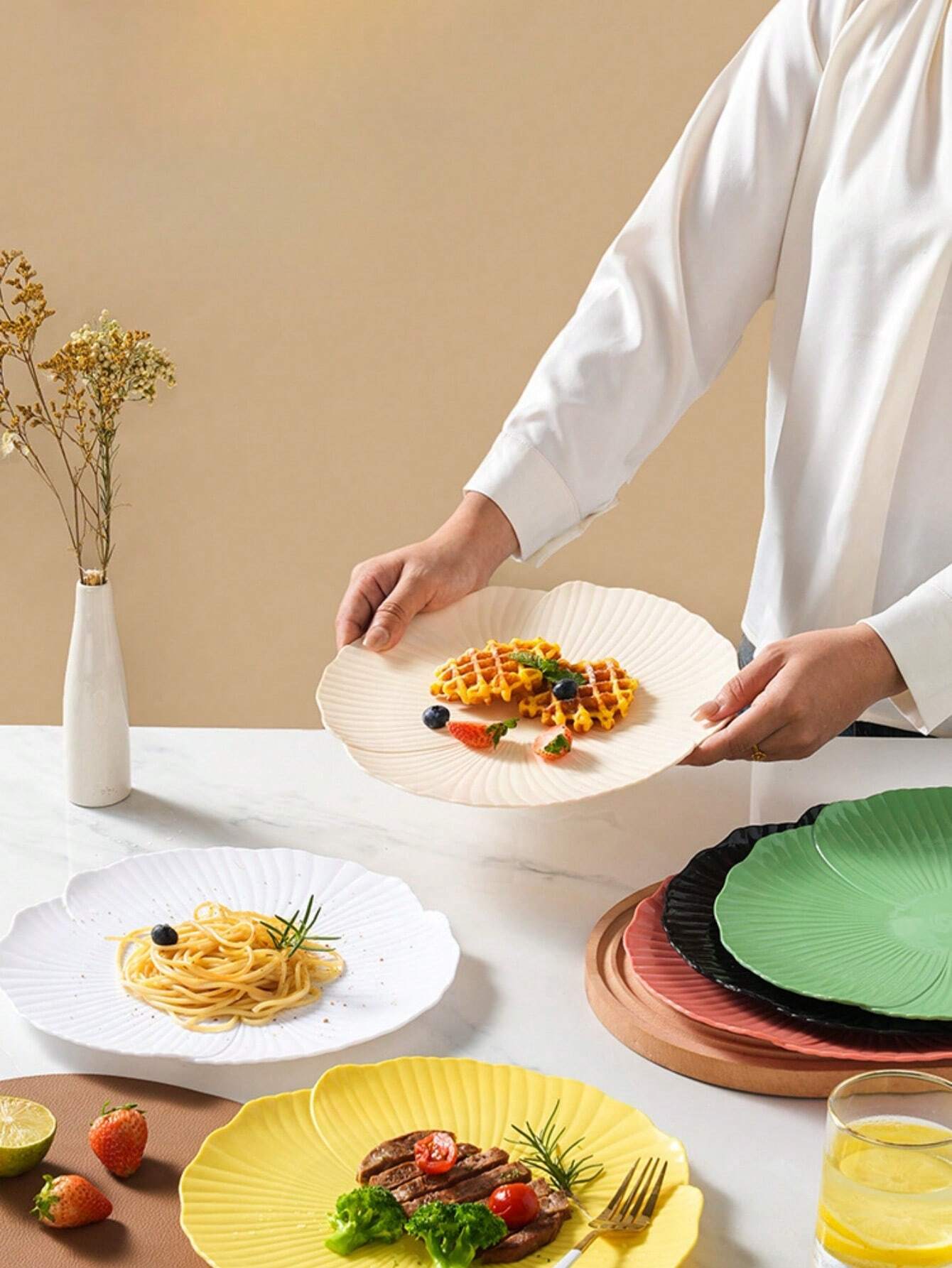 Petal Shaped Serving Platter, Cookware For Steaming Fish, Baking Fish ...