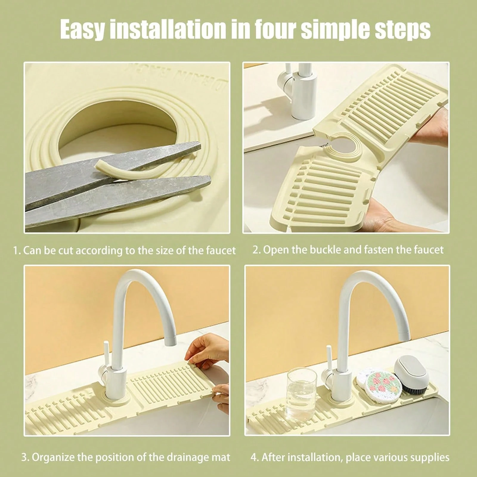 2 Packs Mat For Kitchen Sink - 2024 Upgraded Premium Silicone Splash ...