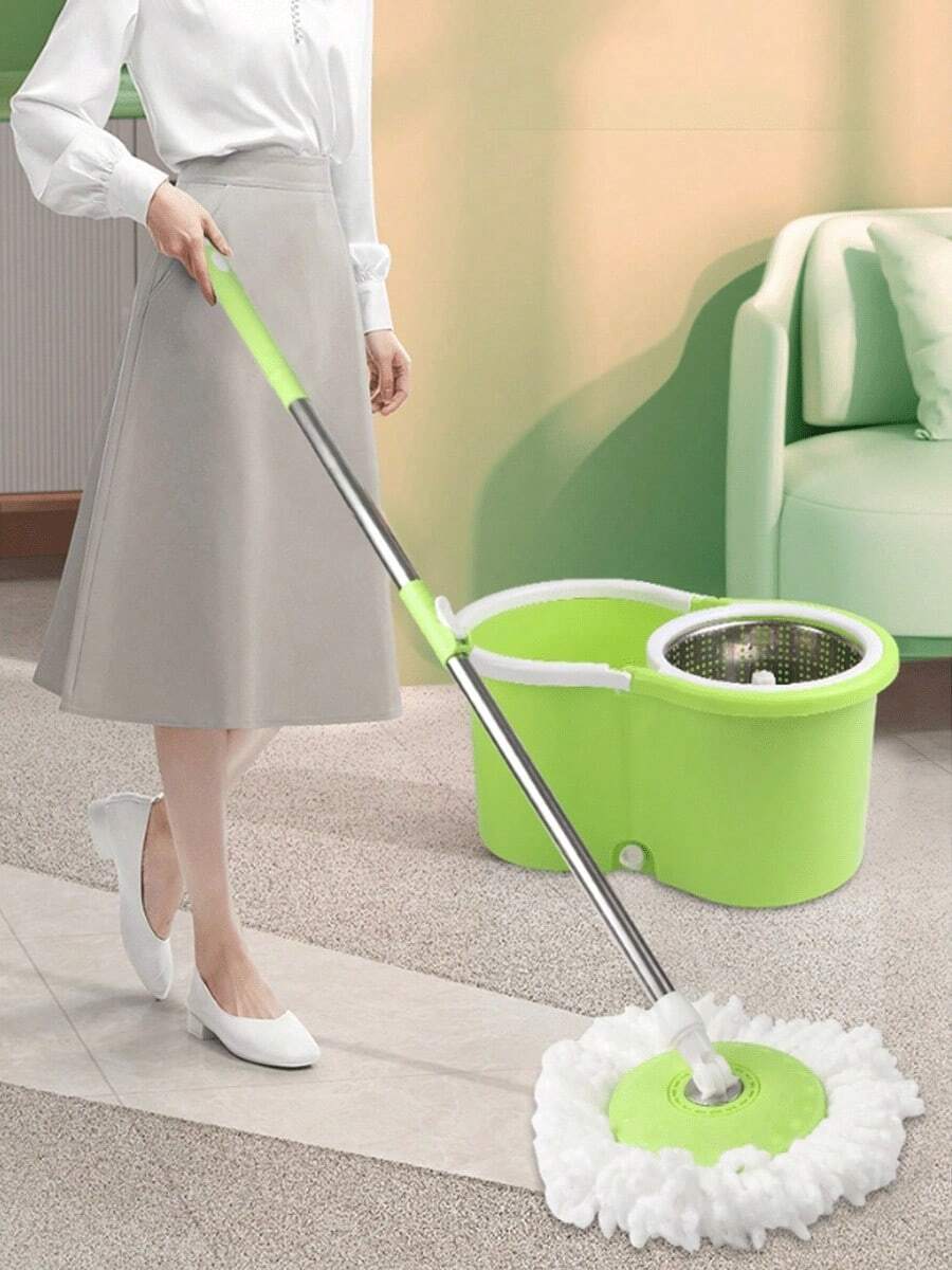 Dual-Drive Rotary Mop Set With Figure-Eight Basket And Double Head ...