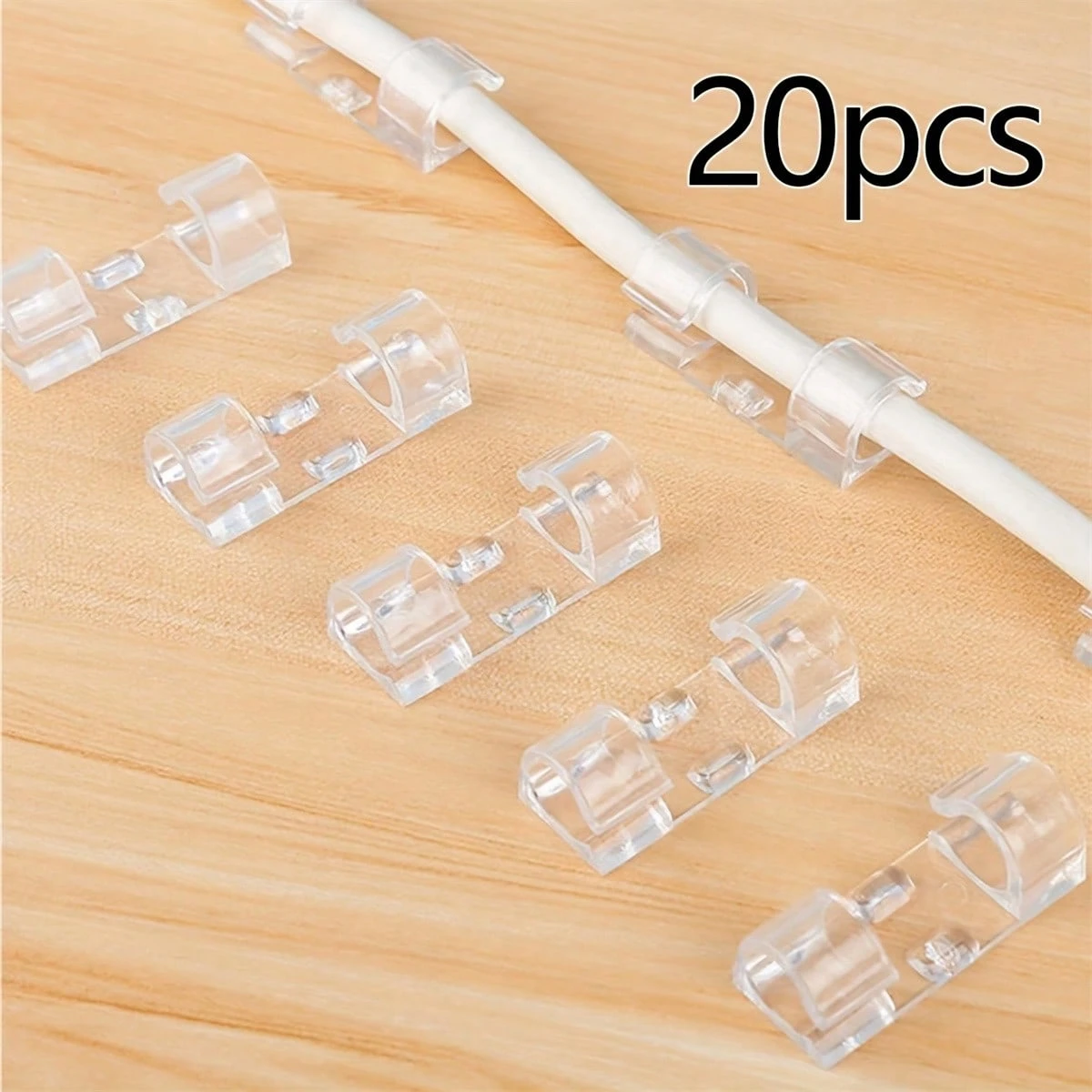 20 Piece Set Of Adhesive Cable Clamps, Transparent Wire Brackets For ...