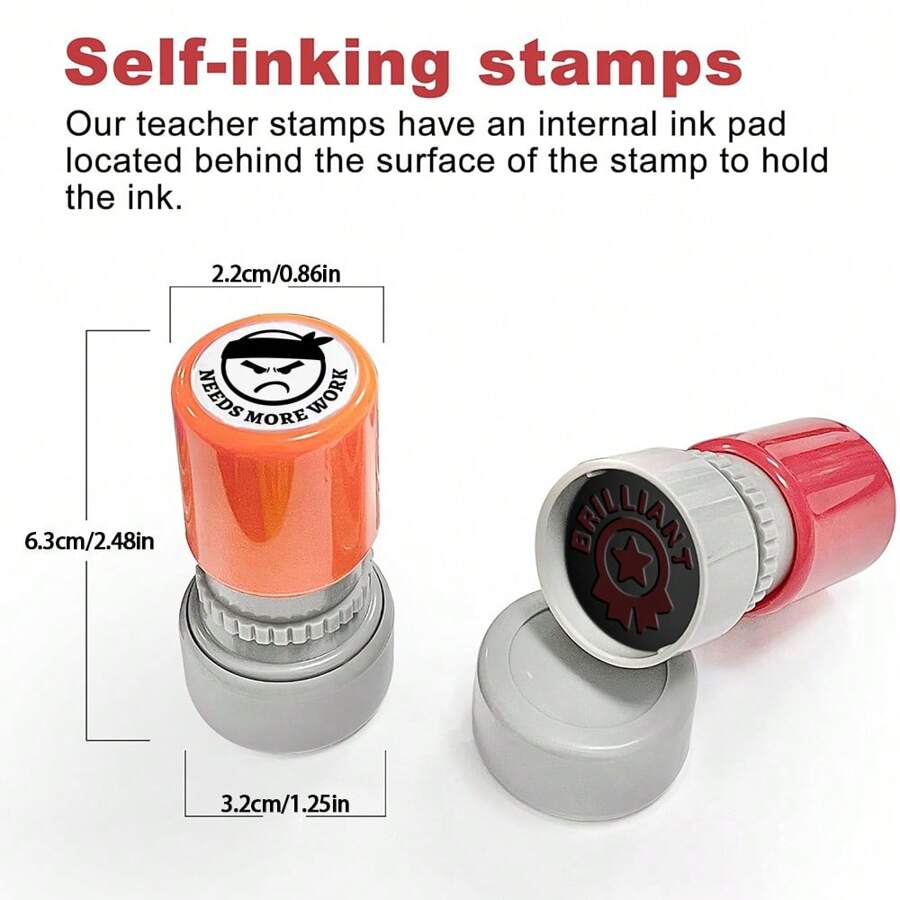8pcs Teacher's Stamps Set - Classroom Teacher Stamps, Grade Teacher Stamps, Self-Inking Teacher ...